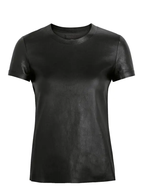 Stouls Stretch-leather T-shirt - Black