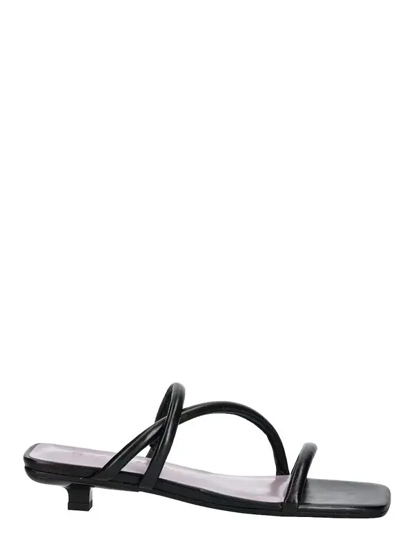 By Far 35mm Leather-wrapped Kitten-heel Slides - Black