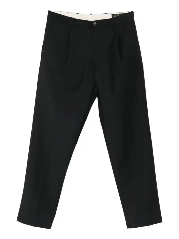 WHITE SAND Pleated Front Trousers - Black