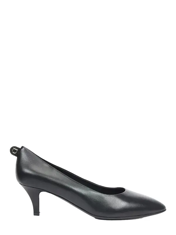 FERRAGAMO Leather Kitten-heel Pumps - Black