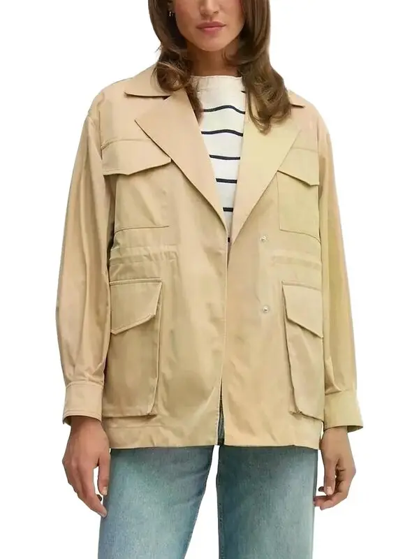 Sisley Jacket With Drawstring Detail - Neutrals