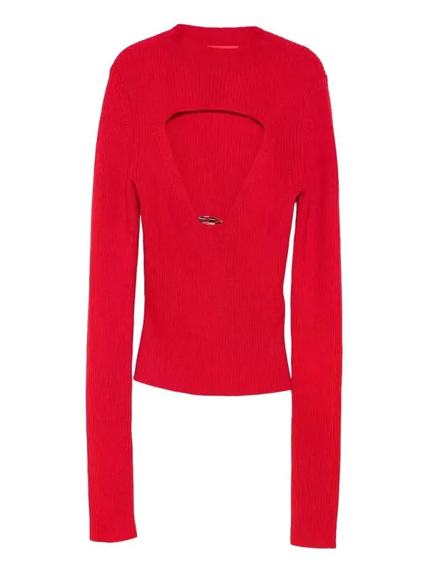 DIESEL® Ribbed Long Sleeve Sweater - Red