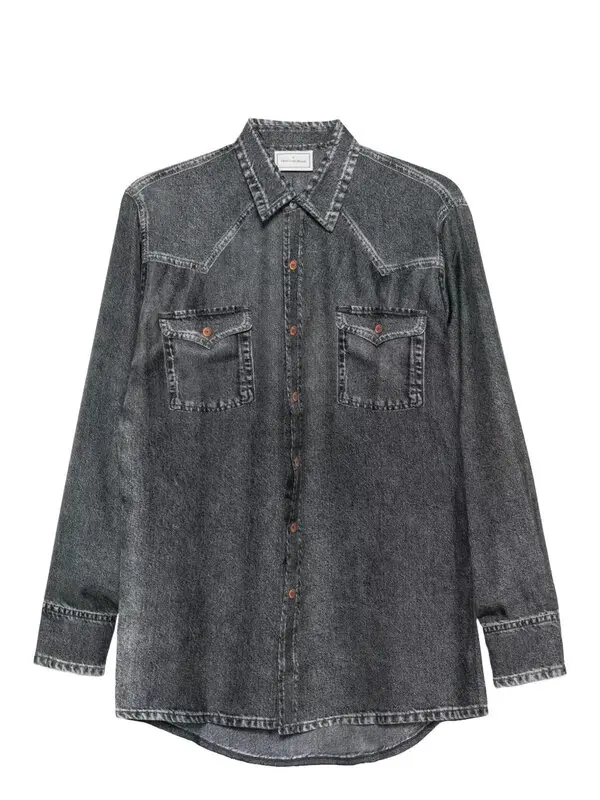 PIERRE-LOUIS MASCIA Double-pocket Silk Shirt - Grey