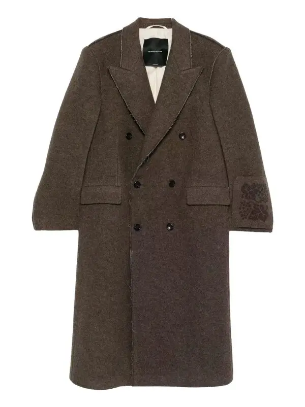 FEDERICO CINA Double-breasted Wool Coat - Brown