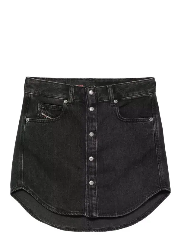 DIESEL Button-front Denim Mini Skirt - Black