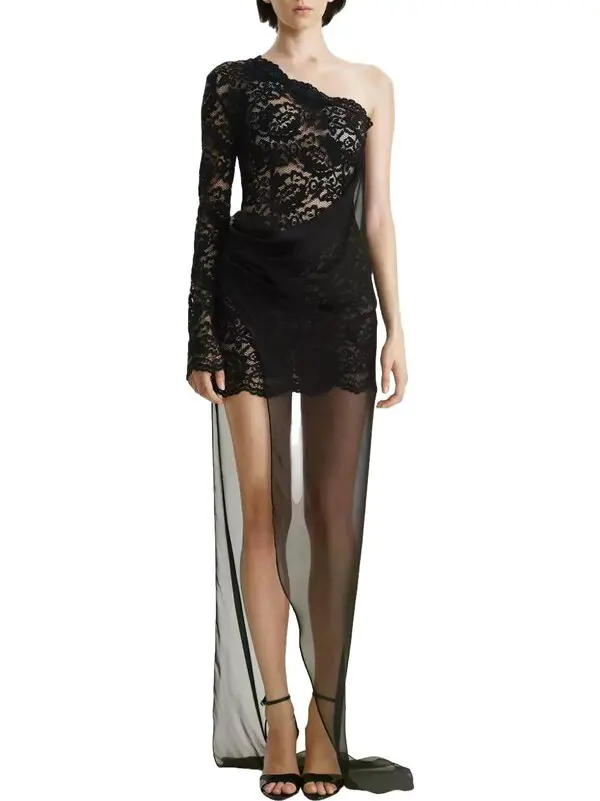2310 STUDIO Lace One-shoulder Dress - Black