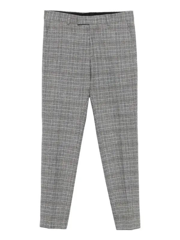 Karl Lagerfeld Checked Flat-front Trousers - Grey