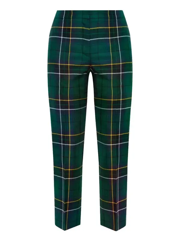 Alexander McQueen Plaid Wool Trousers - Green