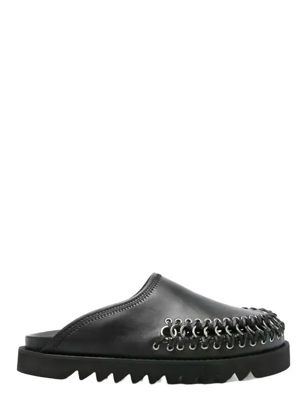 TOGA VIRILIS Chain-embellished Leather Mules - Black