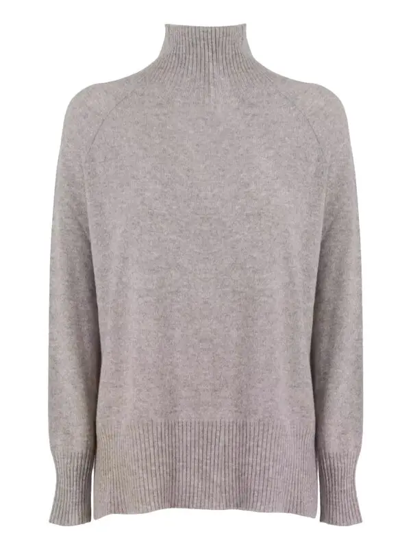 KANGRA High-neck Raglan-sleeve Pullover - Grey