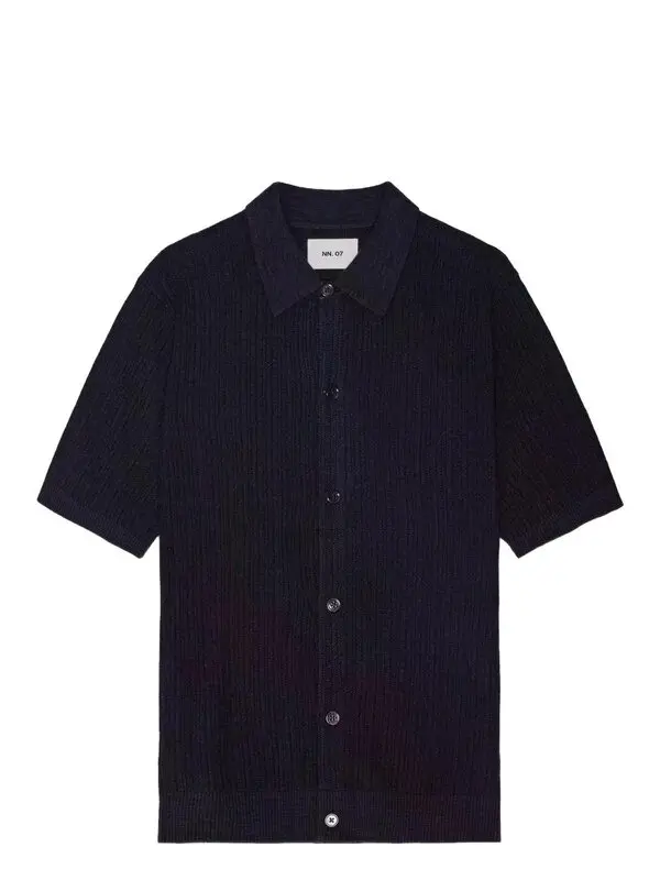 Nn07 Nolan Ribbed Shirt - Blue