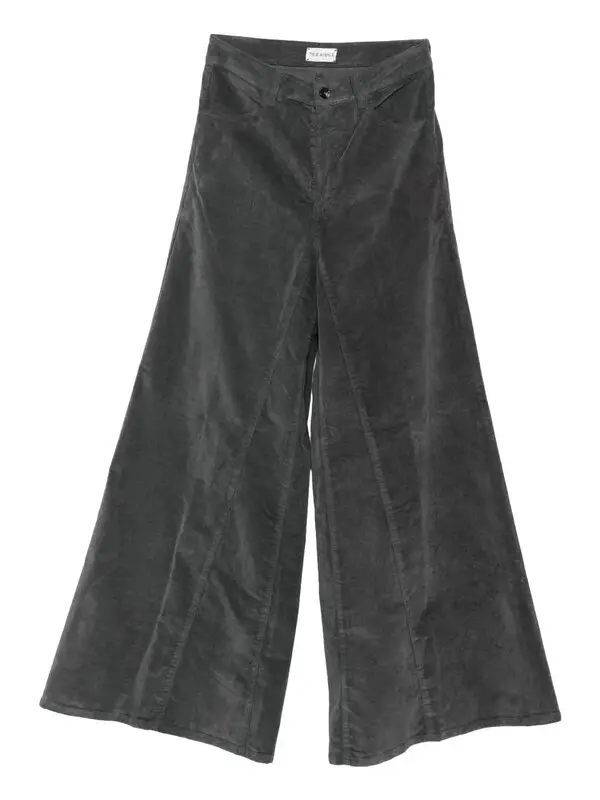 TRUE AVENUE Wide Leg Corduroy Trousers - Grey