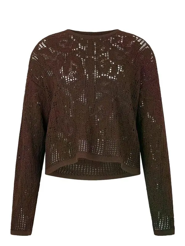 Roberto Cavalli Crochet-effect Sweater - Brown