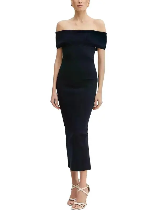 Michael Kors Off-shoulder Midi Dress - Black