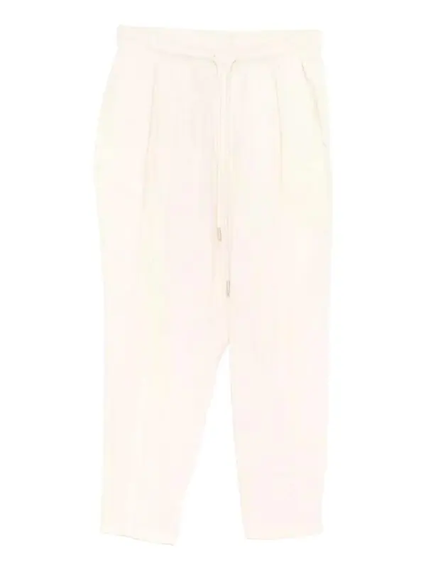 YES LONDON Pleated Drawstring Trousers - Neutrals