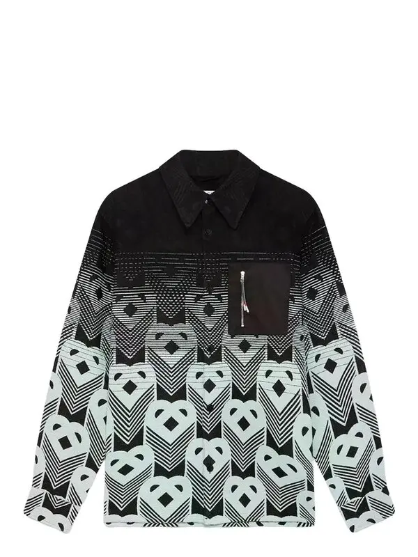 Casablanca Geometric-pattern Zip-pocket Shirt - Black