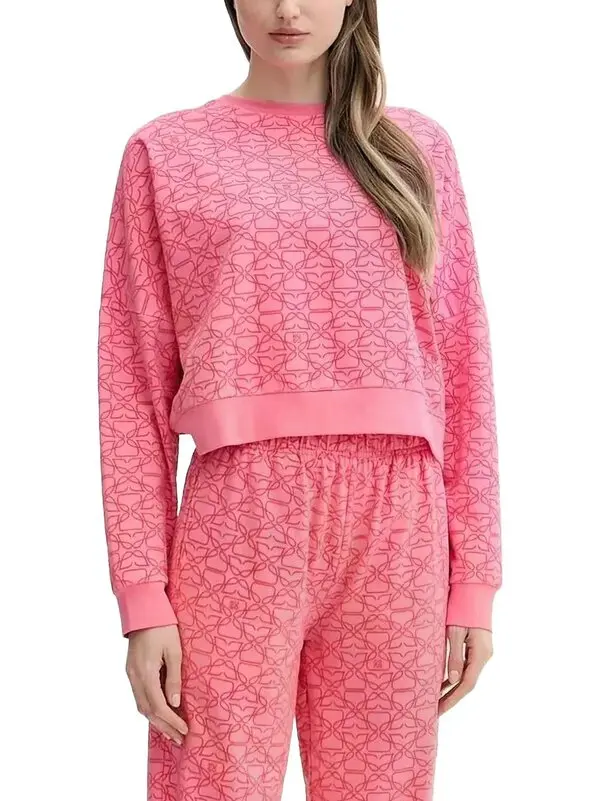 Hugo Abstract-print Cropped Sweatshirt - Pink