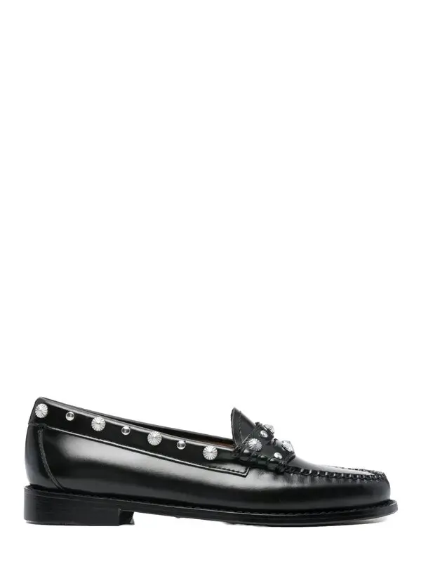 G.H.BASS Embellished Leather Loafers - Black