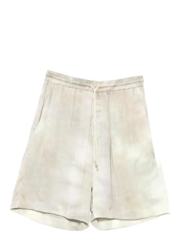 YES LONDON Tie-dye Drawstring Shorts - Neutrals