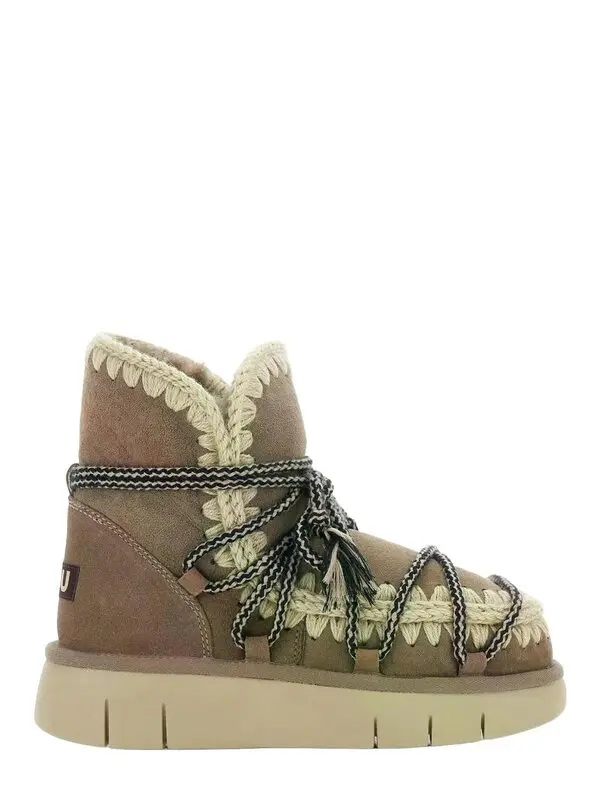 Mou 40mm Crochet-detail Lace-up Boots - Brown