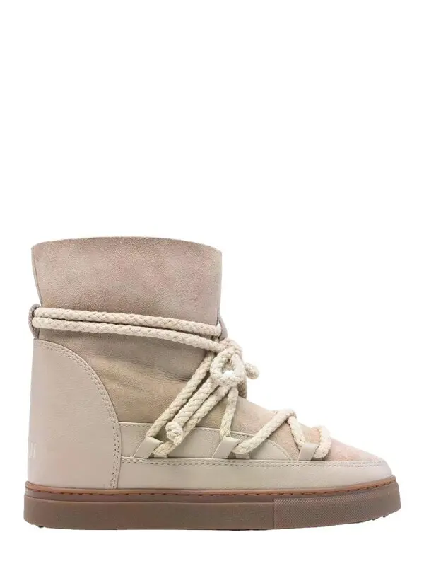 Inuikii Suede And Leather Boots With Rope Laces - Neutrals