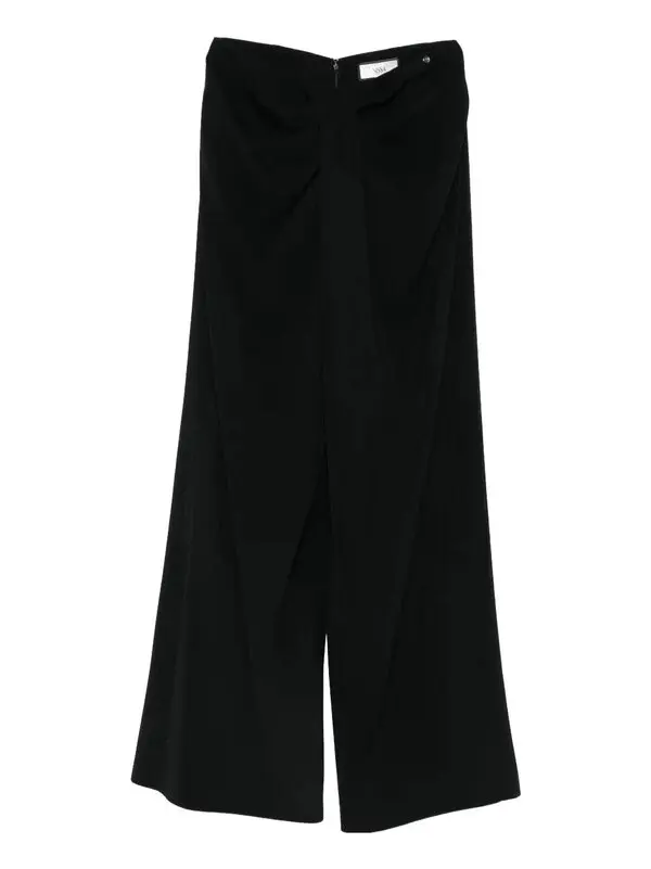 NISSA Draped-front Trousers - Black