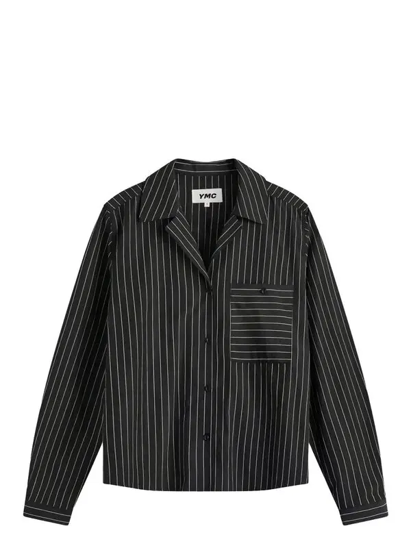 You Must Create Pinstripe Pleated Shirt - Black
