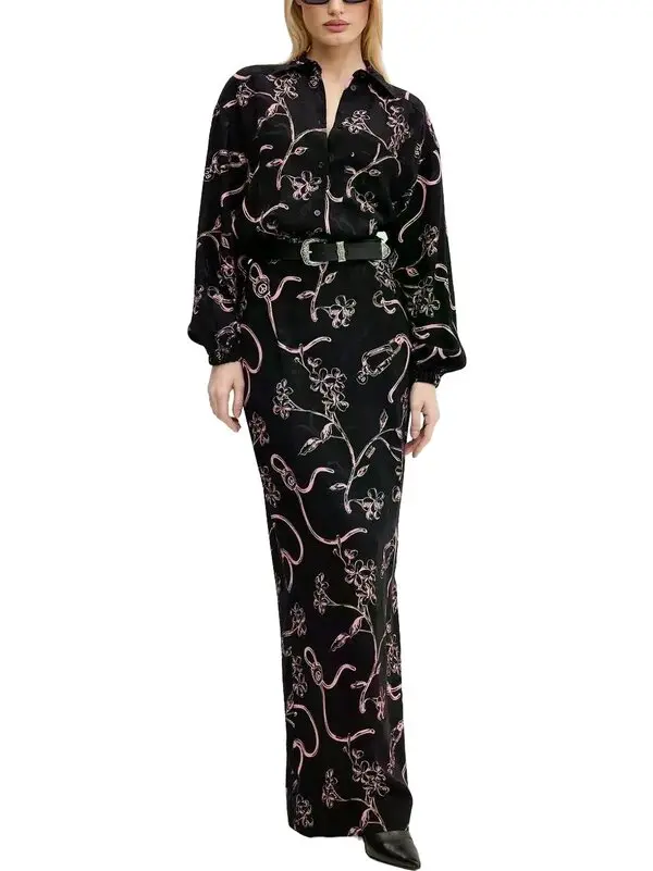 Moschino Floral-print Maxi Dress - Black