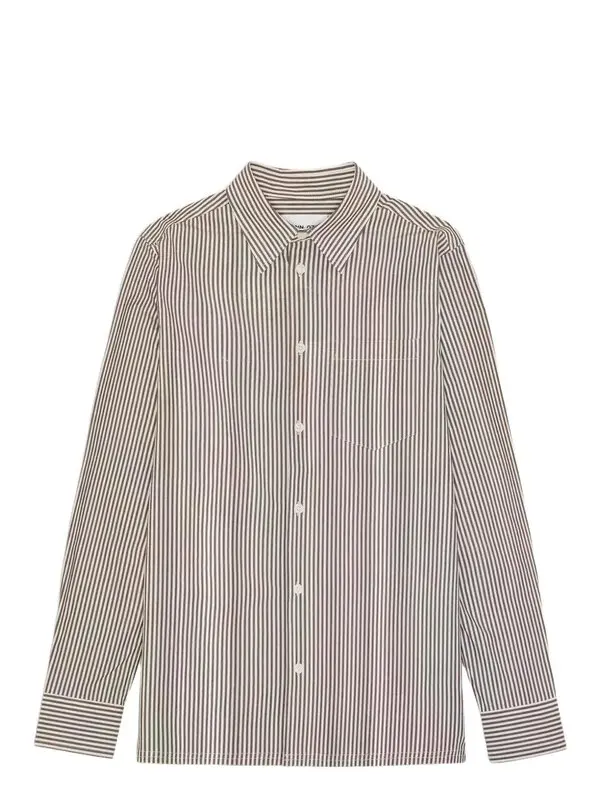 Nn07 Striped Long-sleeve Shirt - Brown