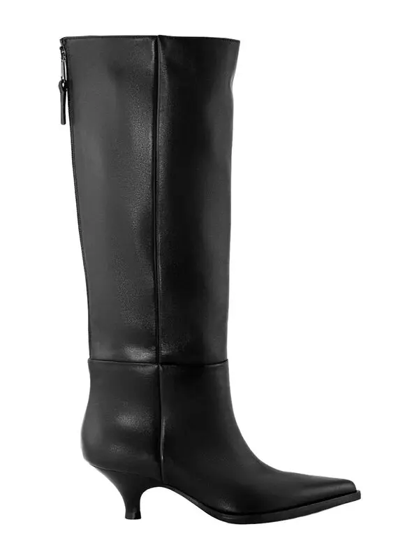Elena Iachi Pointed-toe Zip-up Boots - Black