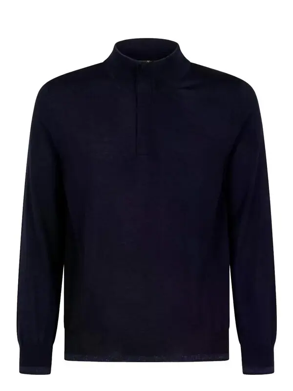 Canali High-neck Sweater - Blue