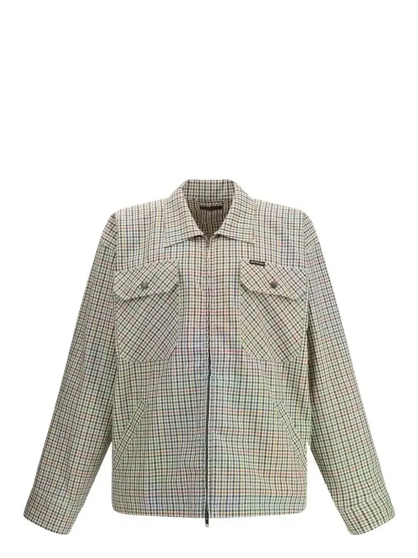 Balenciaga Checked Zip-up Shirt Jacket - Green