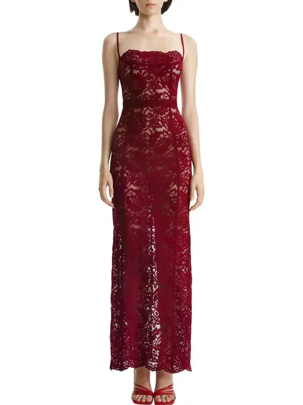 2310 STUDIO Lace-paneled Maxi Dress - Red