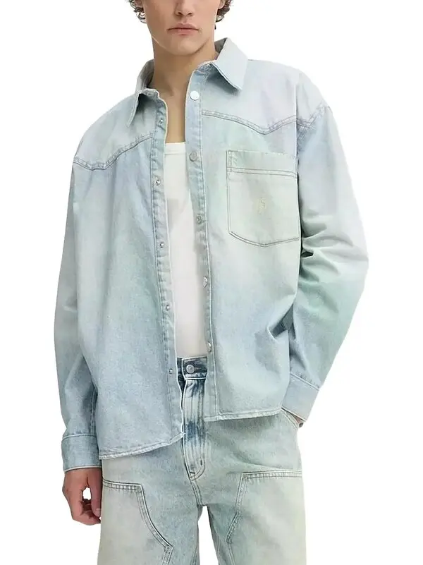 WON HUNDRED Zayne Western-pocket Denim Shirt - Blue