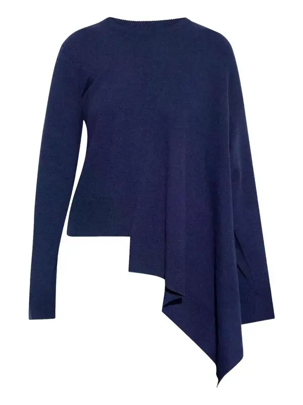 Alexander McQueen Asymmetric Cashmere Sweater - Blue