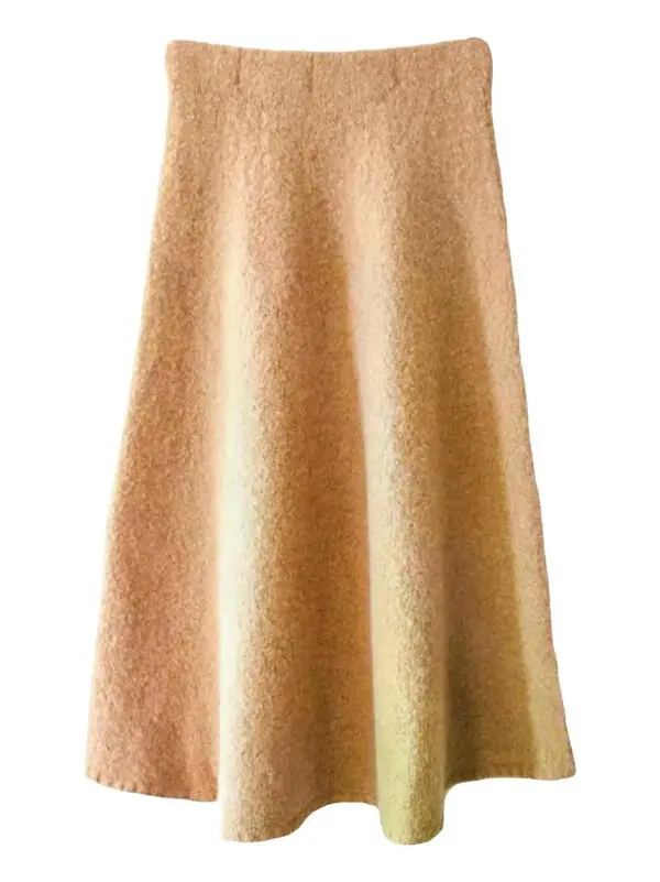 CIRCUS HOTEL Wool A-line Midi Skirt - Orange