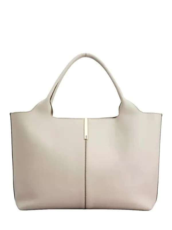 TOD'S Leather Tote Bag - Neutrals