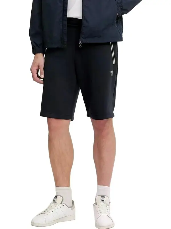 EA7 Logo-patch Drawstring Shorts - Black