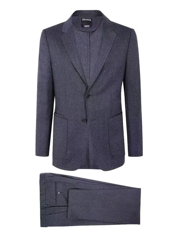 Zegna Two-button Wool Suit - Grey