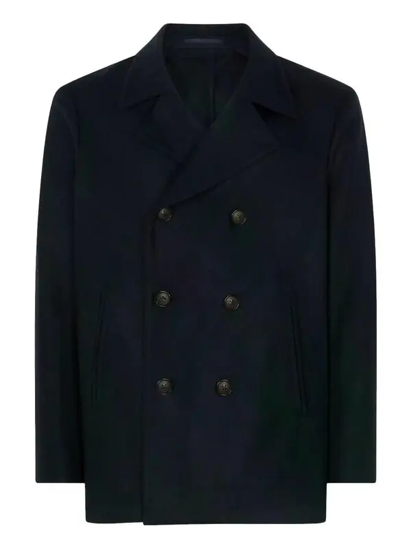 Boglioli Double-breasted Wool-blend Pea Coat - Blue