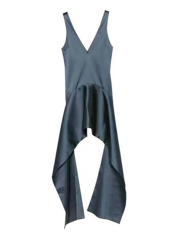 JW Anderson V-neck Draped Hem Dress - Blue