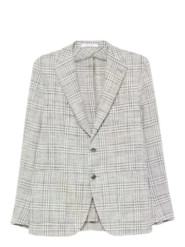 Tagliatore Checked Single-breasted Jacket - Grey