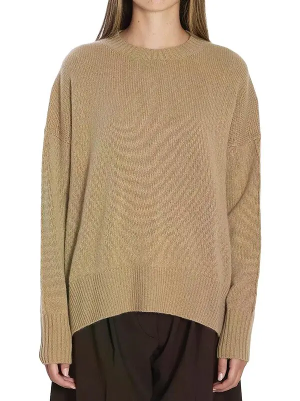 ALLUDE Cashmere Ribbed Sweater - Brown