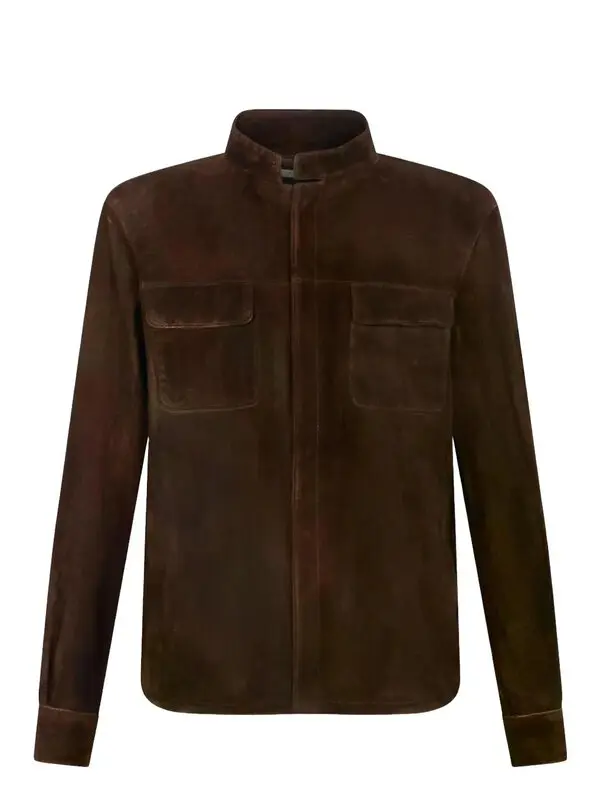 Boglioli Suede Pocketed Shirt Jacket - Brown