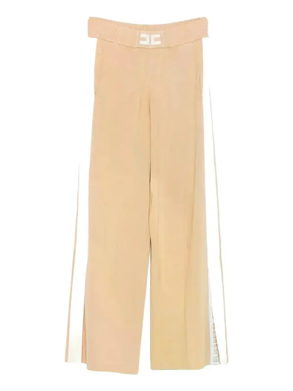 Elisabetta Franchi Logo Trousers - Neutrals