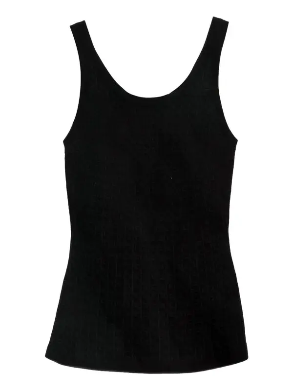 Elisabetta Franchi Textured Tank Top - Black