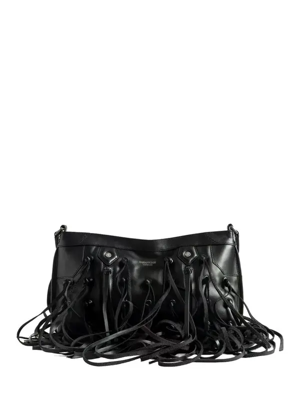 Zadig&Voltaire Leather Fringe Clutch - Black