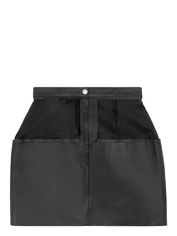 MAISON MARGIELA Leather Panelled Mini Straight Skirt - Black