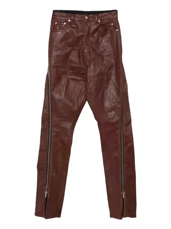 Rick Owens Zip-detail Leather Jeans - Red