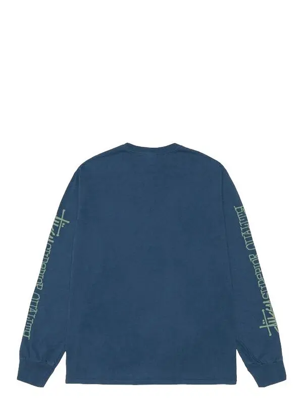 StÜssy Superior Quality Pigment Dyed Long Sleeve Tee Shirt - Navy Blue